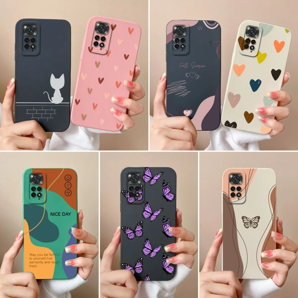 For-Redmi-Note-11S-4G-5G-Phone-Case-Love-Heart-Liquid-Silicone-Camera ...
