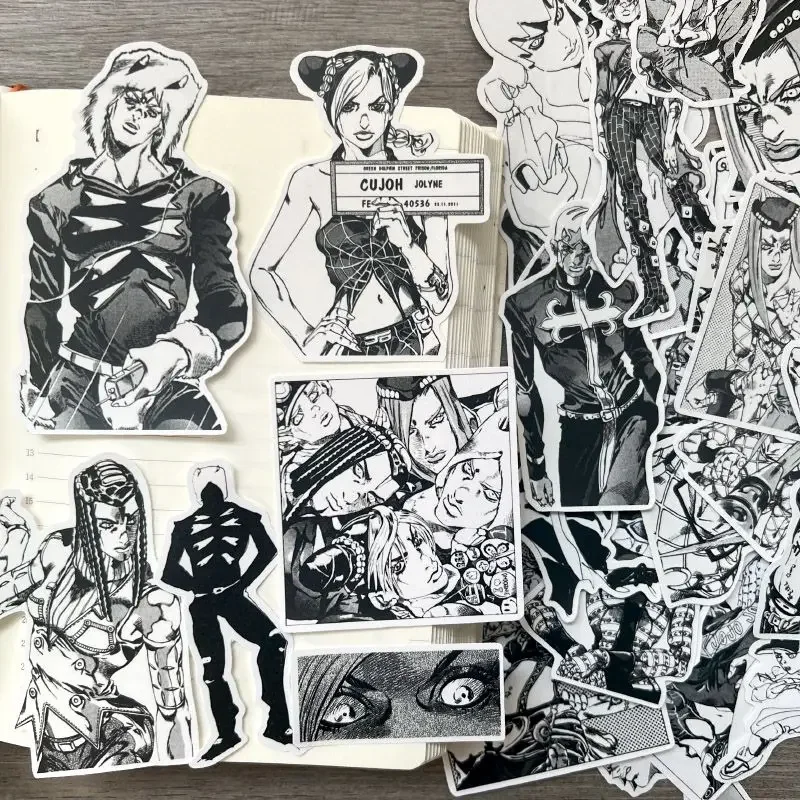 JJBA-Black-White-Anime-Sticker-Jolyne-Cujoh-Weather-Report-Anasui-Amane ...