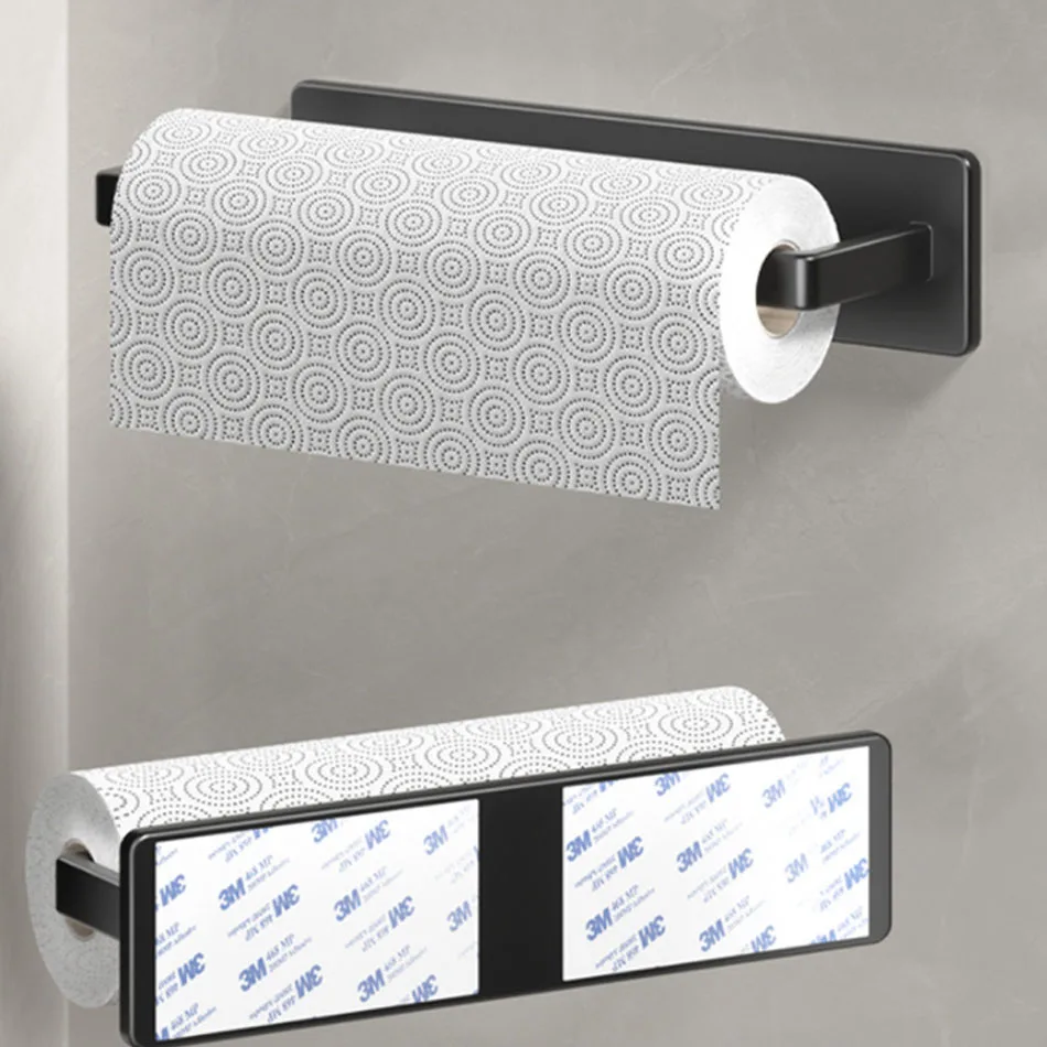 Paper-Holder-Adhesive-Aluminum-White-Black-Grey-Wall-Mount-Kitchen ...