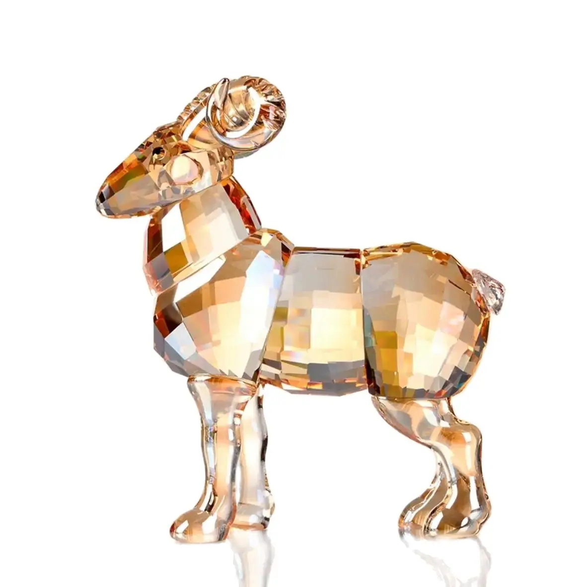 Crystal-Goat-Paperweight-Glass-Art-Estatueta-Animal-Miniatura-Cole-o ...