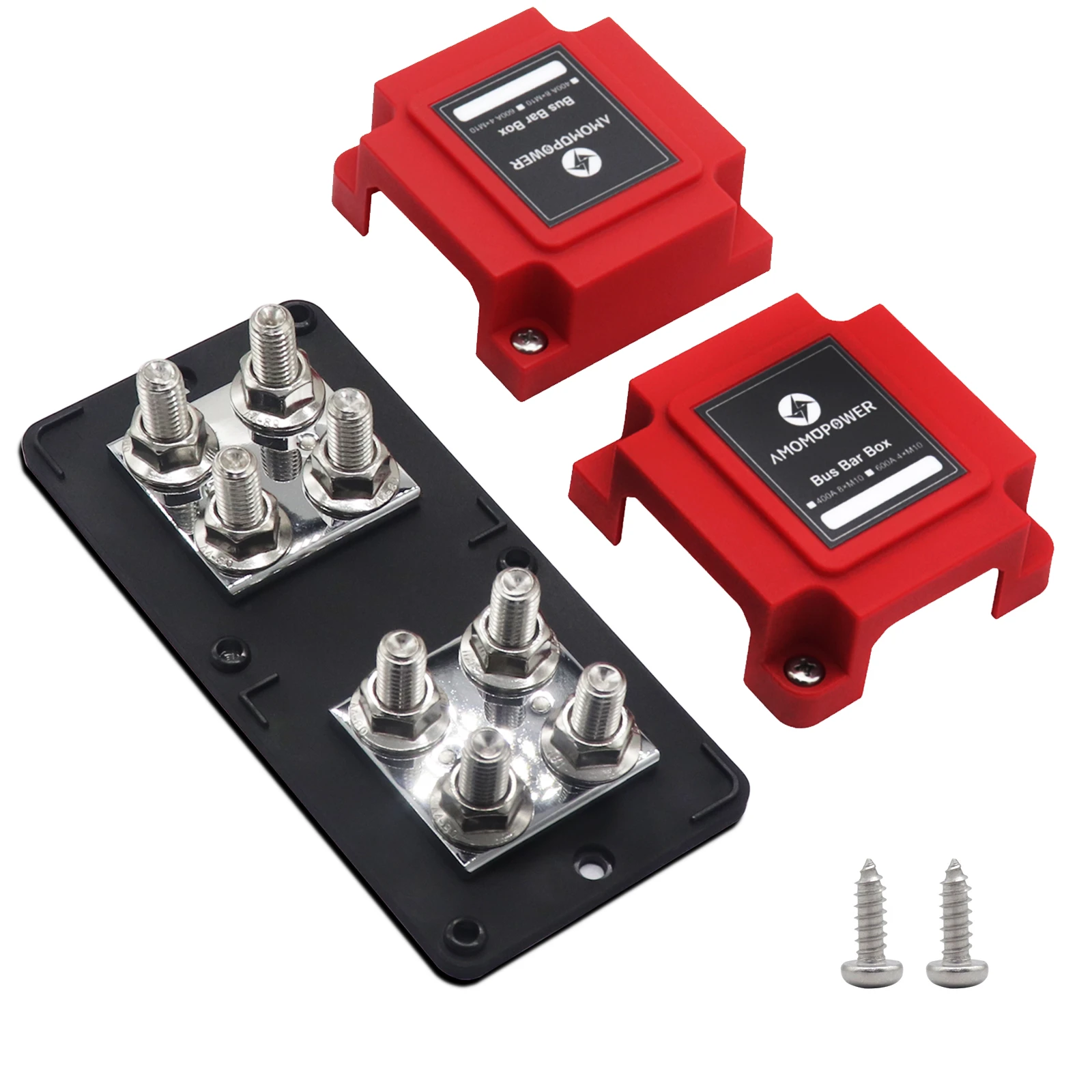 400A Bus Bars Heavy Duty Module Design Power Distribution Block Busbar Box with 8X M10(3/8 ...