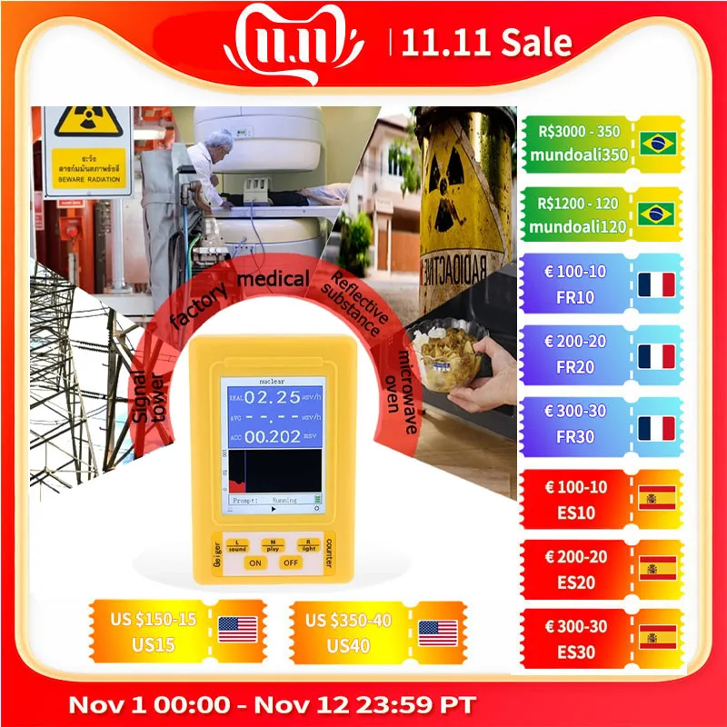 Nuclear Radiation Protection BR-9C 2-In-1 Handheld Portable Digital ...