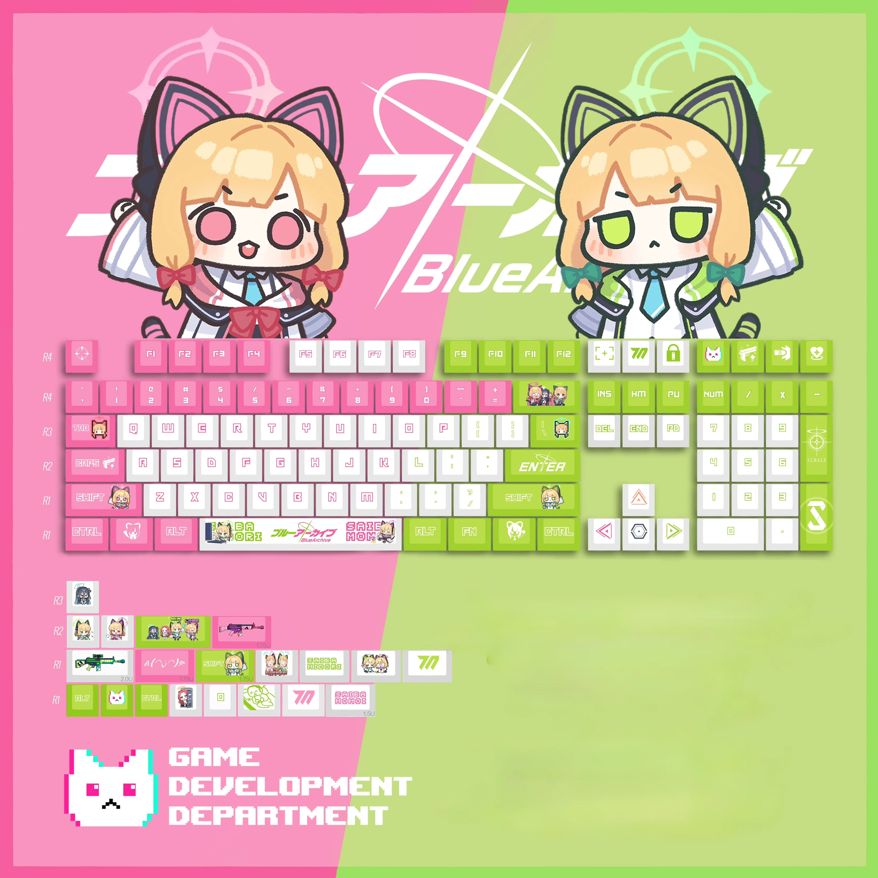 Blue-Archives-Theme-Keycaps-PBT-Sublimation-Anime-Keycaps-Cherry ...