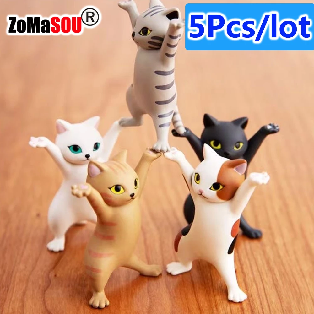 1-5Pc-Funny-Cats-Pen-Holder-Kawaii-Cat-Doll-Ornaments-Plastic-Craft ...