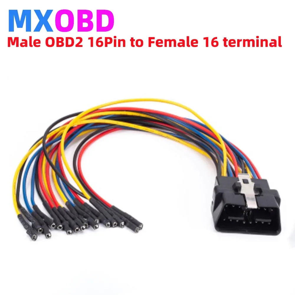 Car Obd2 Male 16pin Welding Free Terminal Male Obd 4pin Can Line Diy ...
