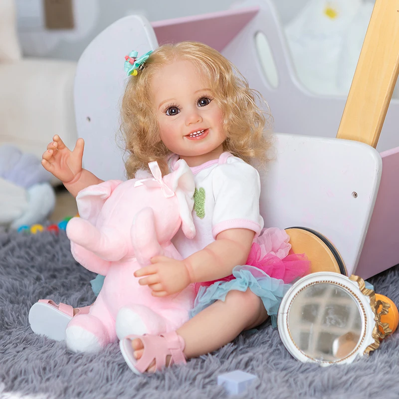 Poupée bébé fille en Silicone souple de 55CM, réaliste, bébé fille ...