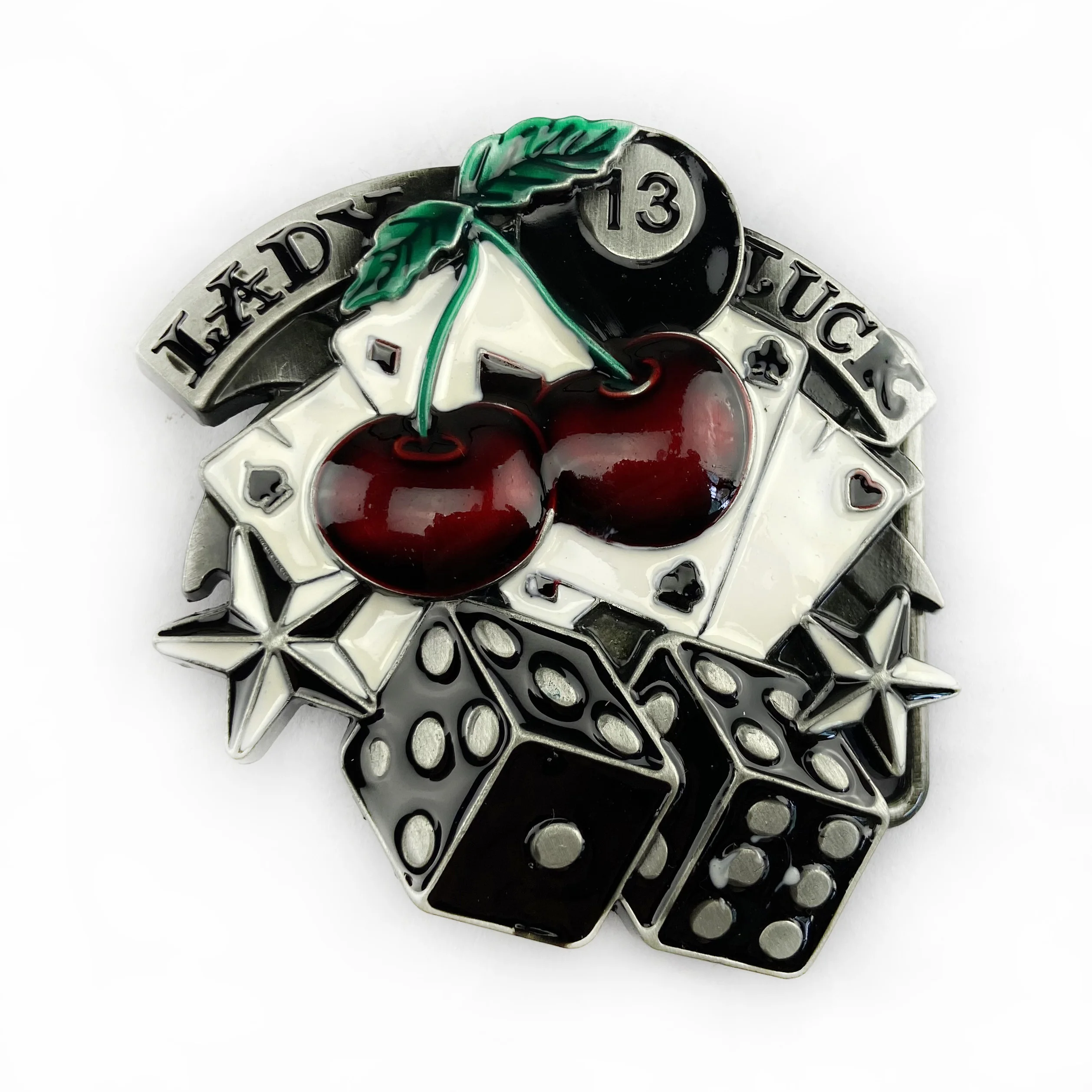 BuckleClub Zinc alloy retro playing cards with dice belt buckle FP ...