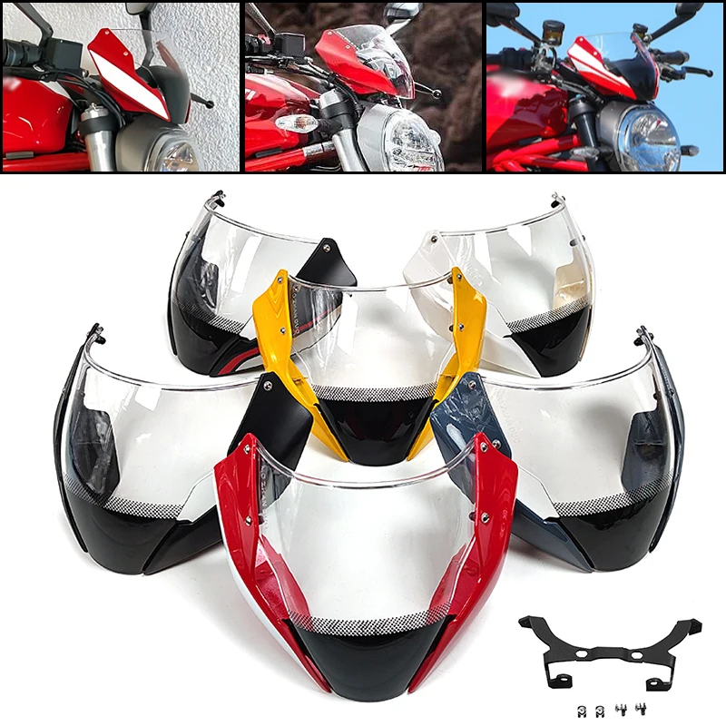 Naked-bike-Wind-shield-Screen-Protector-Fit-For-DUCATI-Monster-797-821 ...