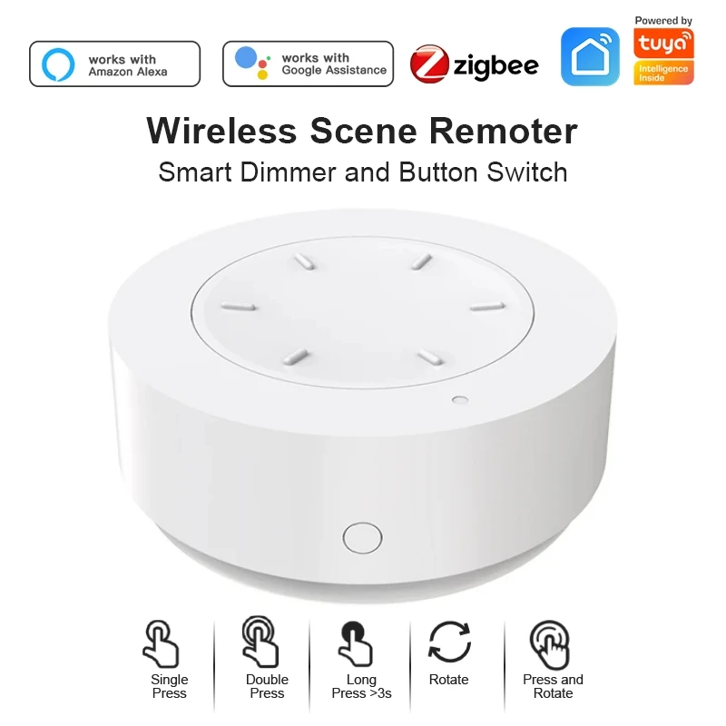 Tuya ZigBee Smart Knob Switch DIY Wireless Scene Button Rotatable ...