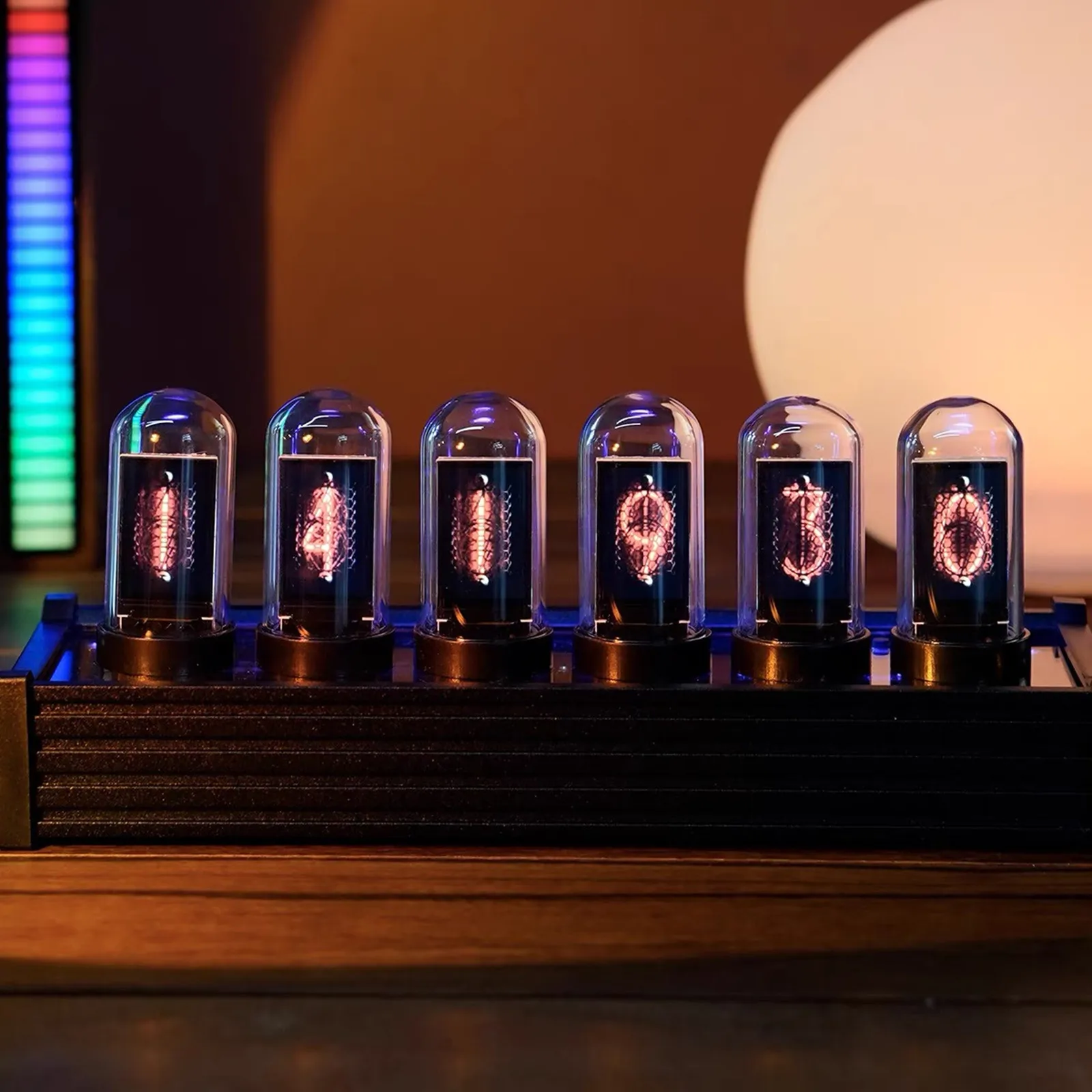 RGB LED Tube Clock Vintage Digital Nixie Tube Clock Digital Calendar ...