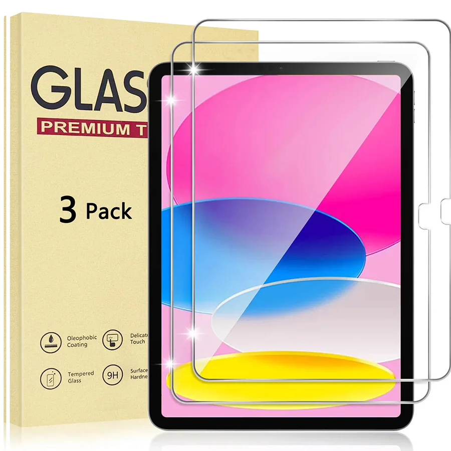 (3 Pack) Tempered Glass For Apple IPad 2 3 4 5 6 7 8 9 10 9.7 10.2 10.9 ...