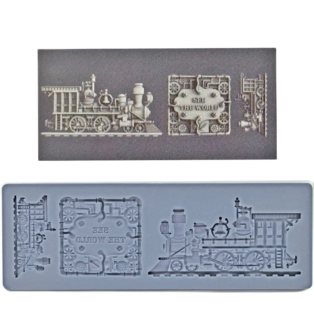 Retro-punk-trainSilicone-Fondant-Mold-Steam-Locomotive-Sugarcraft ...