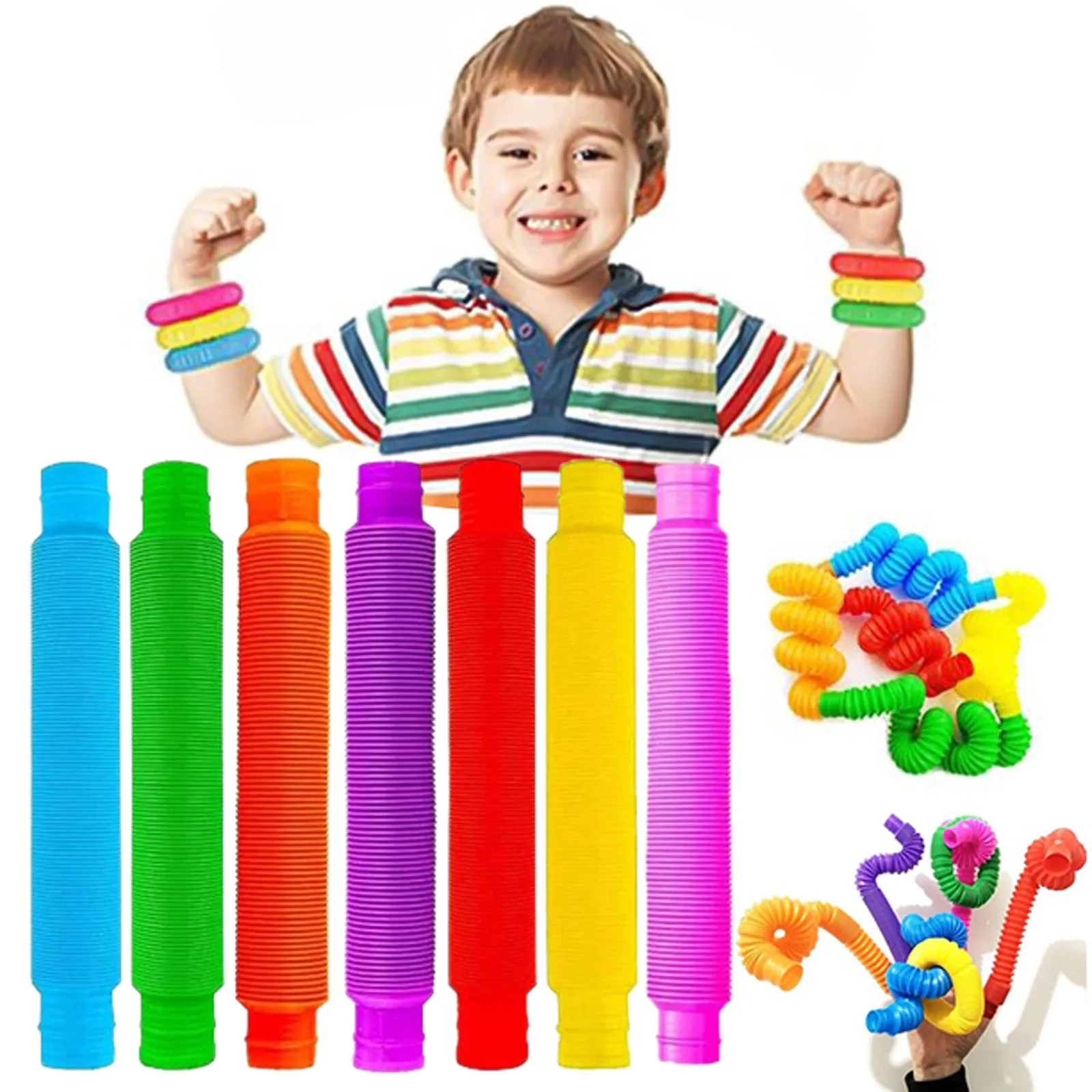 8pack Large Pop Tubes Fidget Toys Sensory Toy For Stress Anxiety Relief ...