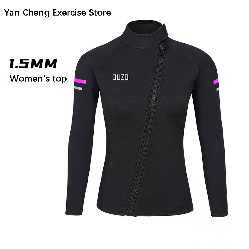 Women-s-1-5mm-Split-Surfing-Diving-Wetsuit-Long-Sleeve-Jacket-Trousers ...