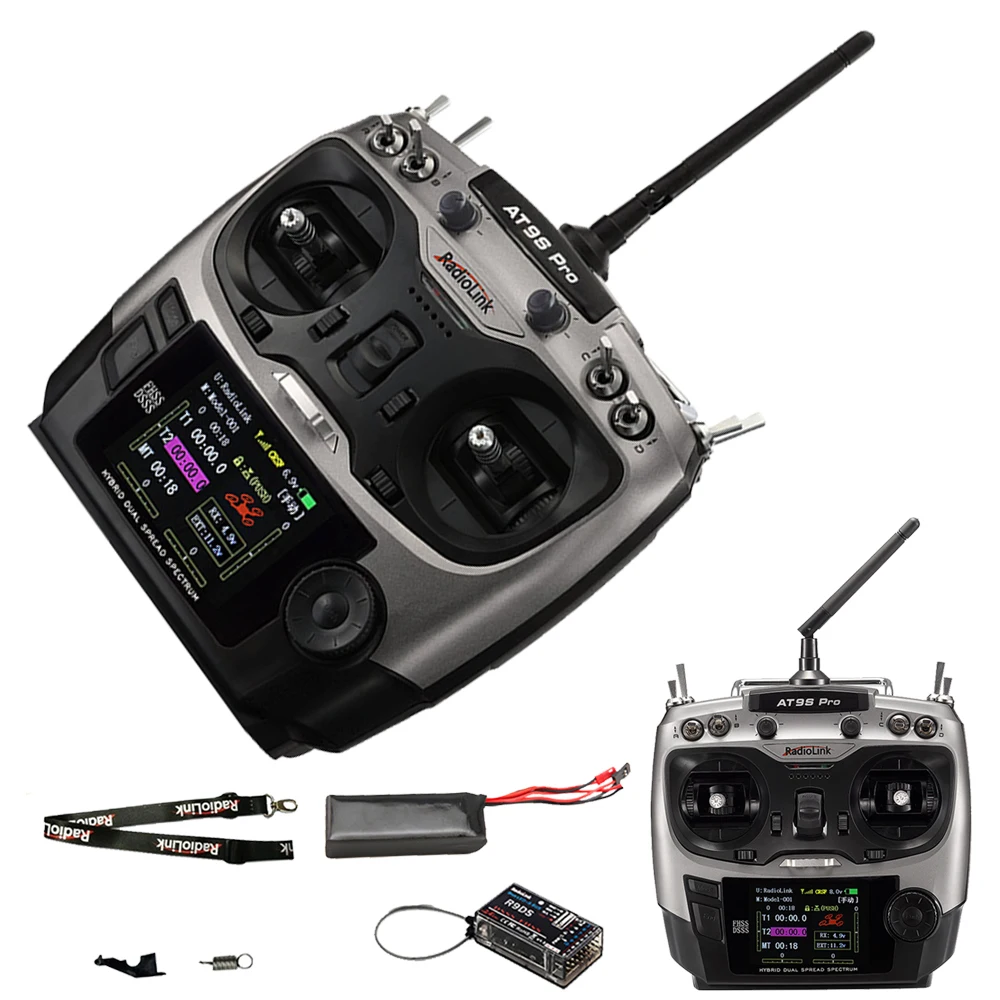 RadioLink AT9S PRO 2.4G 10/12CH DSSS FHSS Mode2 Transmitter with R9DS ...