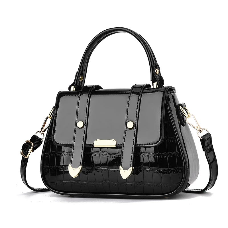 Latest Ladies Satchel Shoulder Bag Vintage Luxury PU Patent Leather ...