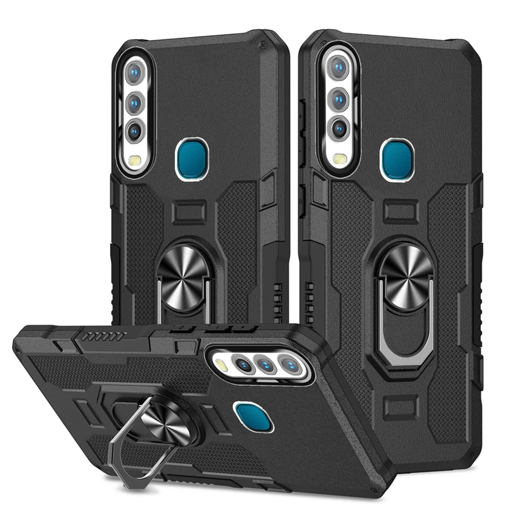 Peatkop Shockproof Armor Case for VIVO Y15 Y17 Y12 Soft Silicone + PC ...