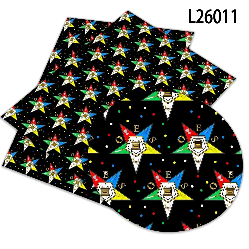 Sorority-Eastern-Star-Print-Pattern-Artificial-Leather-Cross-Pattern ...