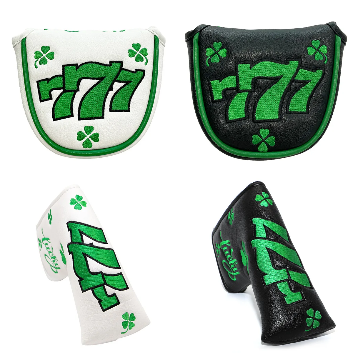 Lucky-777-Green-Clover-Shamrock-Golf-Blade-Putter-Cover-Mallet ...