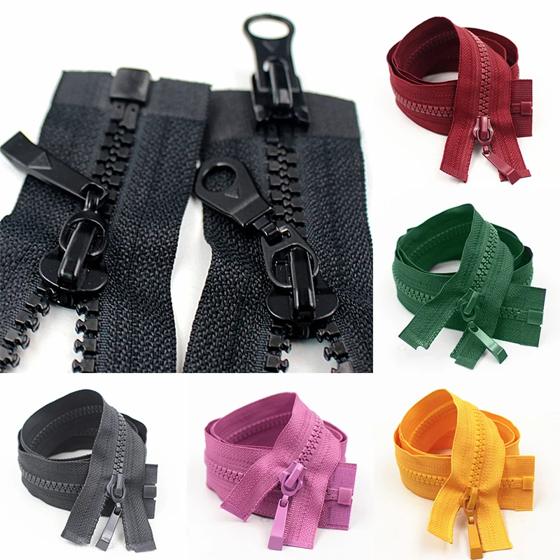 5-Resin-Double-Zippers-Open-end-Zippers-70-90cm-Auto-Lock-Clothes-Coat ...