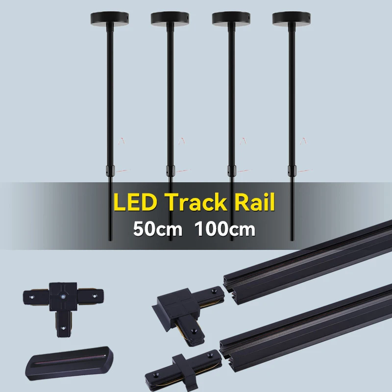 Track-Light-Rail-Set-2-Wire-Lighting-Fixture-0-5M-1M-Spot-Led-Track ...