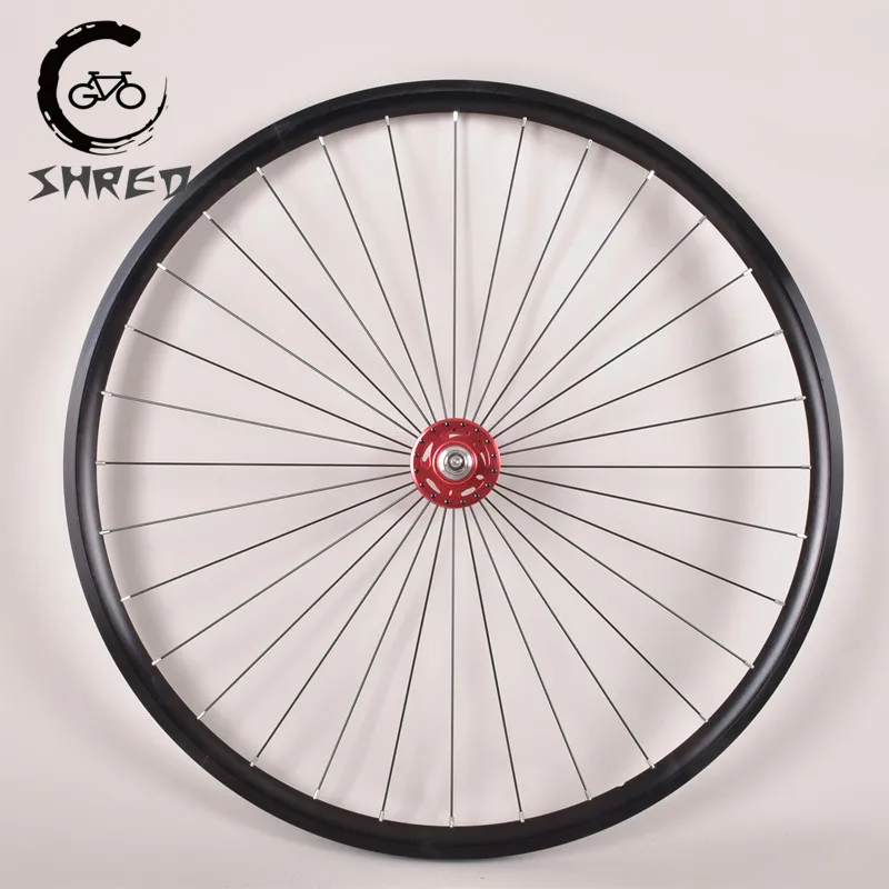 700C Fixed Gear Bike Retro Black Wheels Aluminum Alloy Fixie Wheelset ...