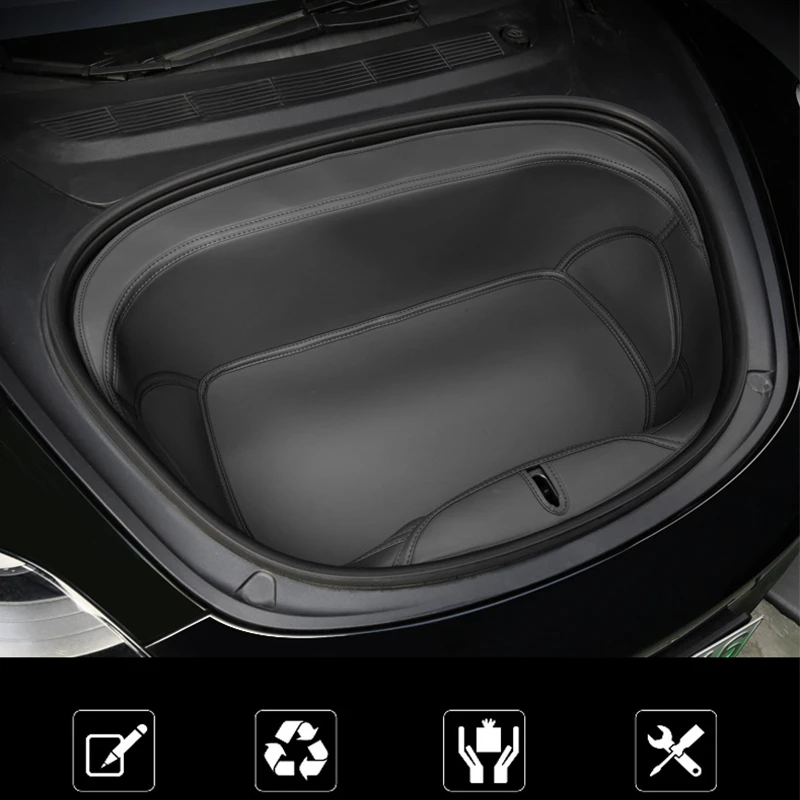 Nappa Leather Full Coverage Frunk&lower Trunk Mats Cargo Liners For ...