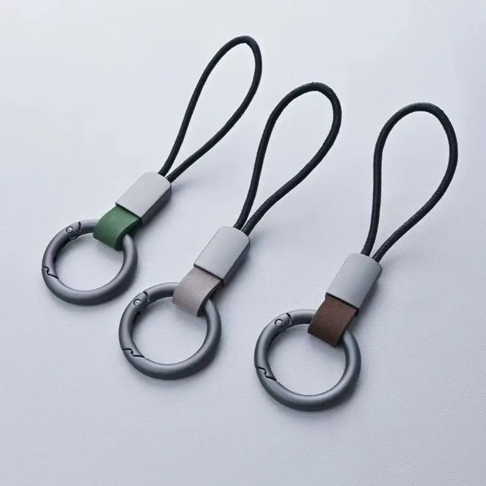 New-Genuine-Leather-Keychains-Simple-Lanyard-Keyring-Ring-Keychain-Men ...