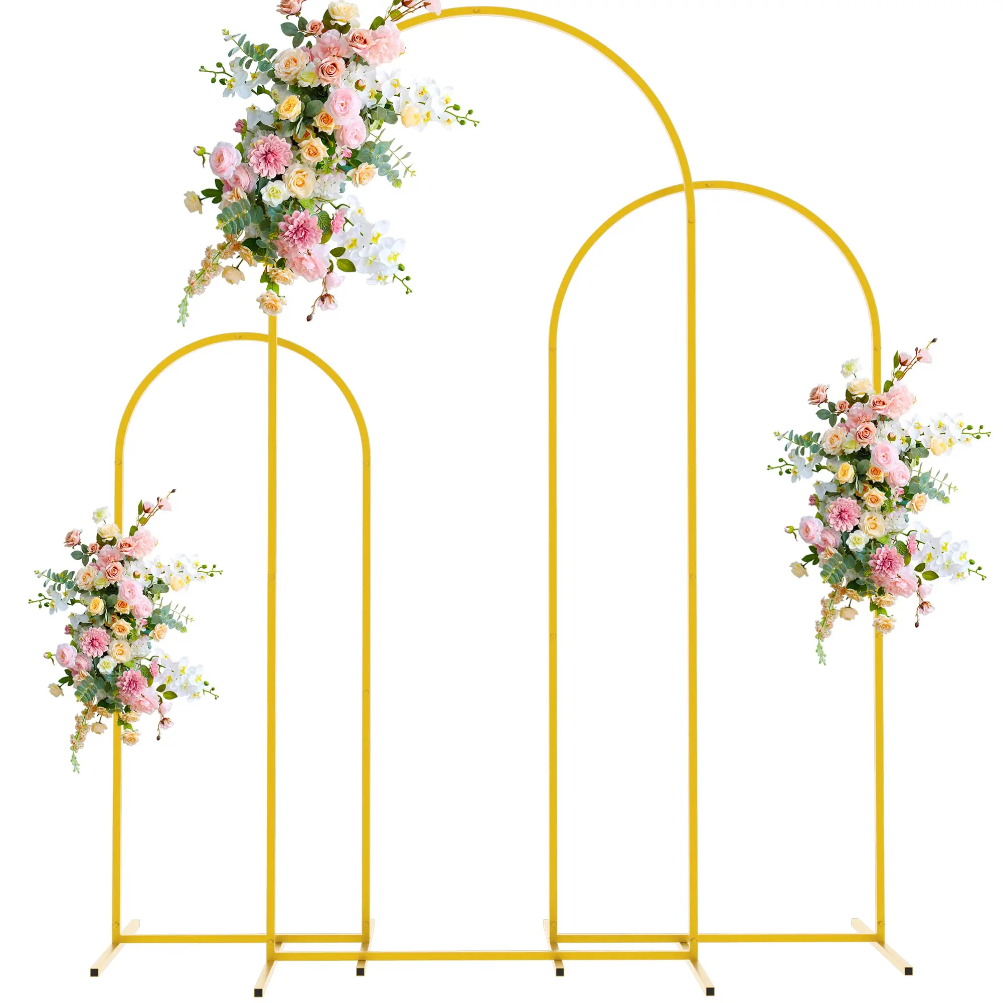 3Pcs-White-Arch-Backdrop-Stand-Metal-Arched-Balloon-Frame-for-Wedding ...