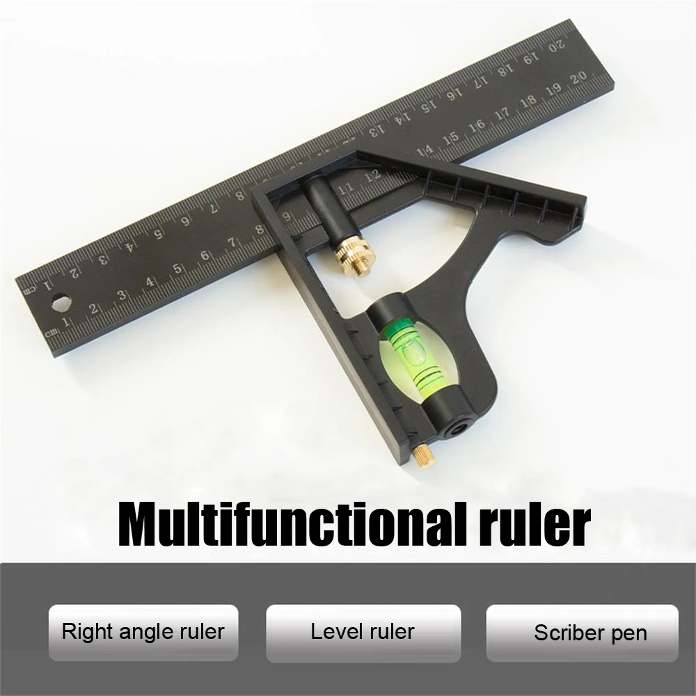 15-20-25cm-Adjustable-Combination-Right-Angle-Ruler-45-90-Degree-with ...