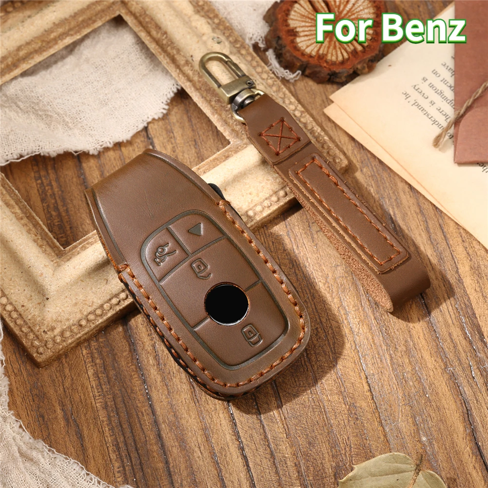 Leather Key Case for Mercedes Benz E Class W213 E200 E300 Remote Fob ...
