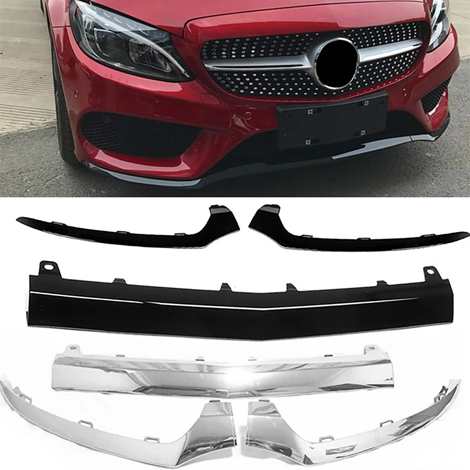 Car-Front-Bumper-Spoiler-Diffuser-Protection-Guard-for-For-Mercedes ...