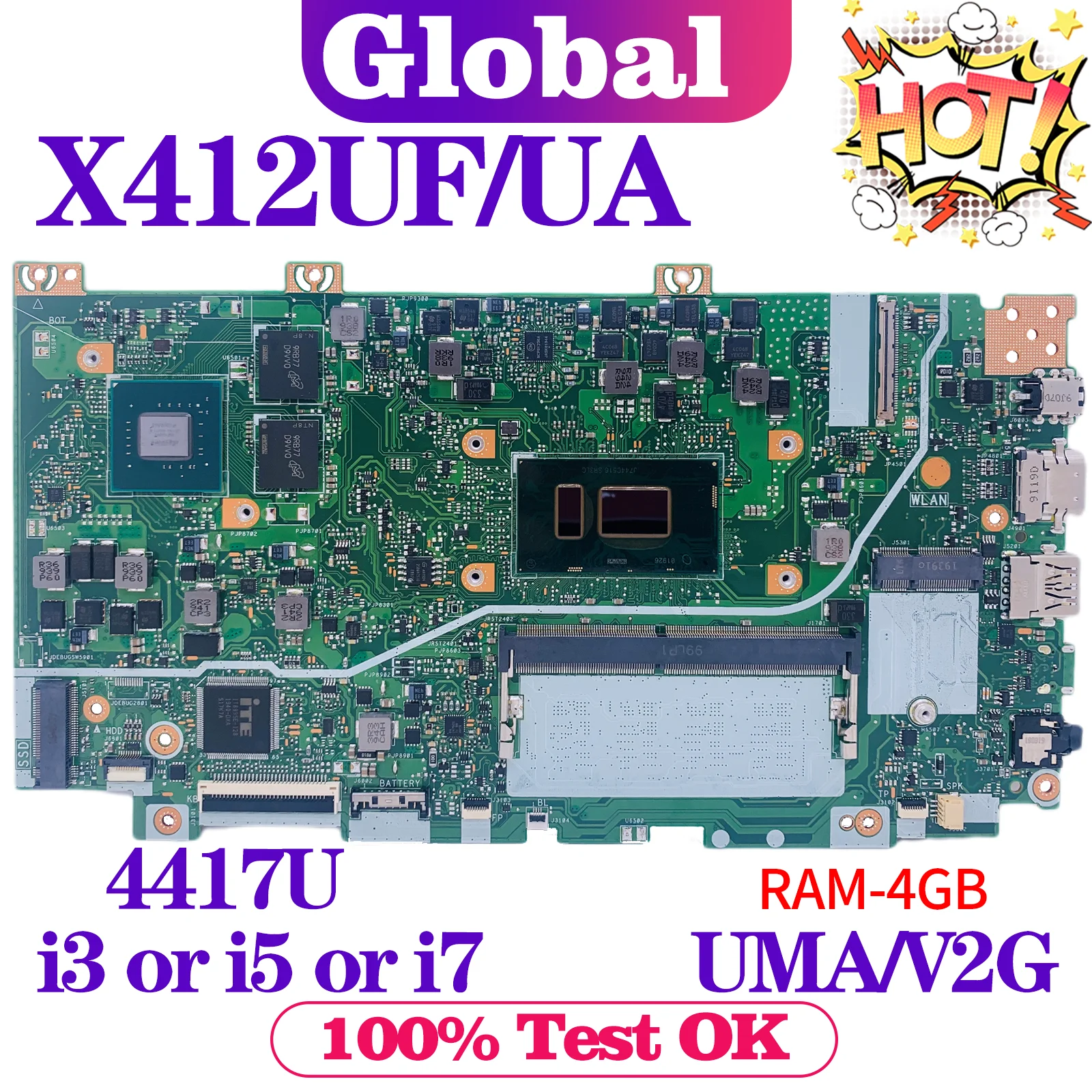 X412UF For ASUS X412UA X412U X412UB F412U J412U A412U Mainboard For ...