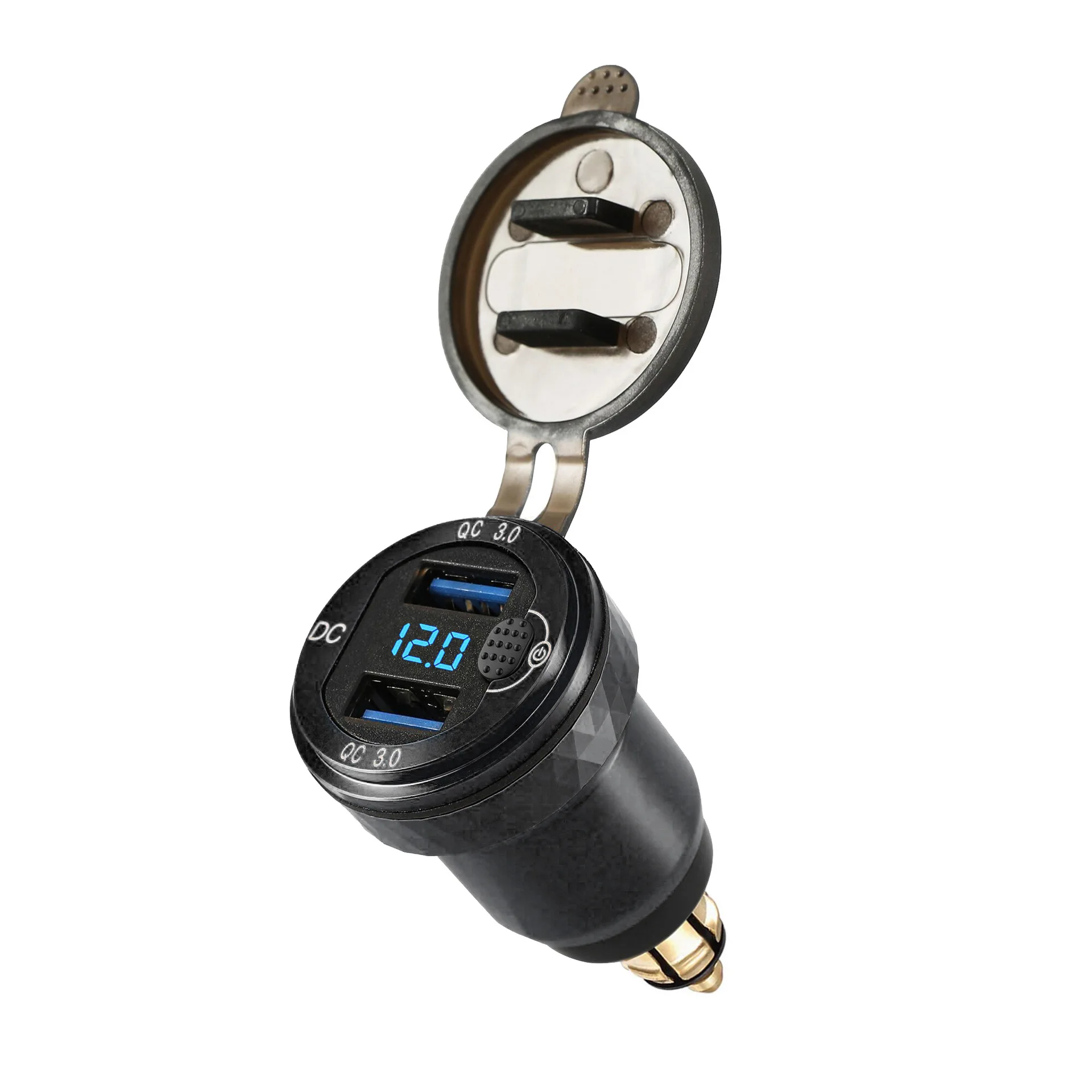 Motorcycle Din To Dual Usb Charger Qc 3.0 Din Hella Usb Adapter ...