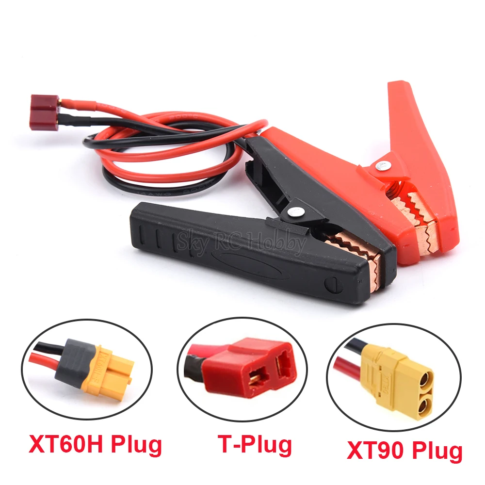 12AWG/14AWG 50cm 150cm Alligator Clip to T Plug XT60 XT90 Female Plug ...