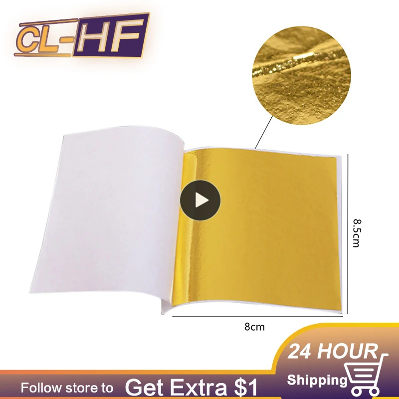 100pcs-Art-Craft-Design-Paper-Sheets-Practical-Pure-Shiny-Gold-Silver ...