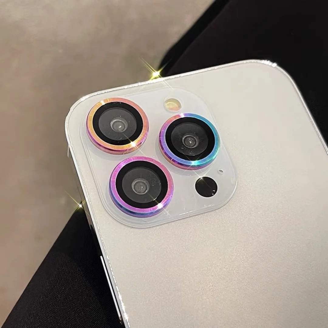 Lens Metal Ring Protector Glass For iPhone 11 12 13 14 15 Pro Max Mini ...