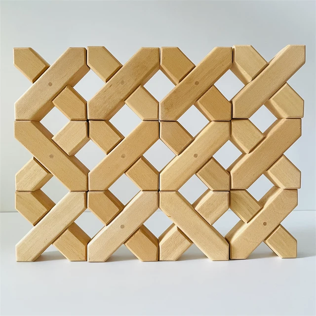 Wooden X Bricks Stacking Blocks Lucent Cubes Kids Open Ended Play ...