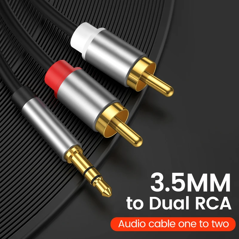 2RCA To 3.5mm Jack Audio Aux Cable 3.5mm Jack To 2RCA Male Adapter ...