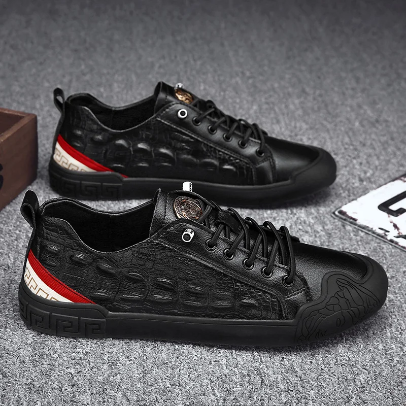 Genuine-Leather-High-Quality-Men-Shoes-Casual-Daily-Trendy-Sneakers ...