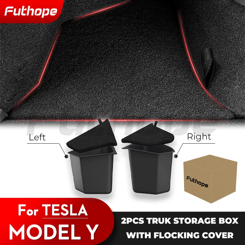 Futhope-Car-Trunk-Side-Storage-Box-For-Tesla-Model-Y-2022-24-Cover ...