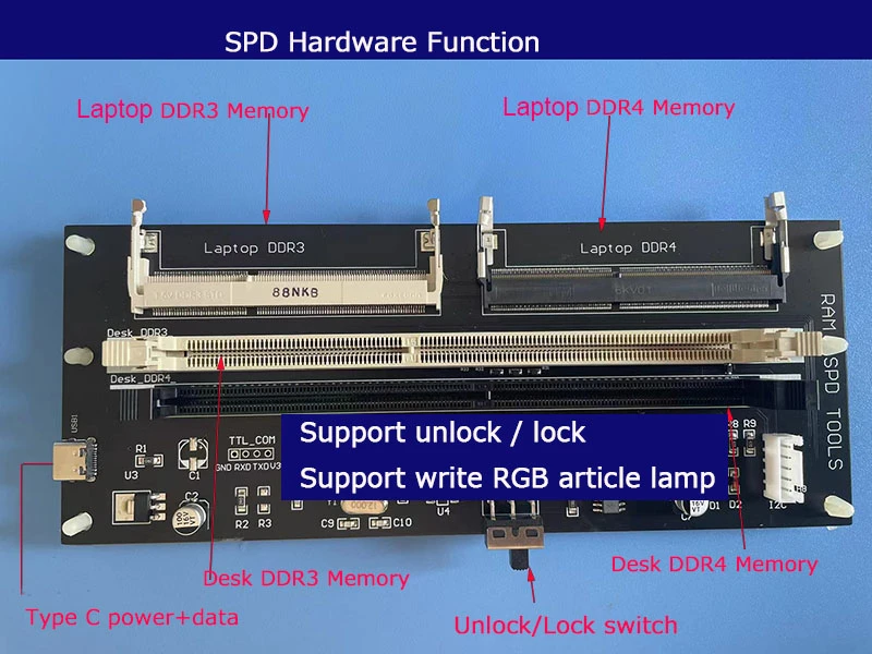 New Ddr4 Ddr3 Memory Bios Rom Spd Ep To Read And Write Lock Unlock Modify Sn Capacity Brand ...