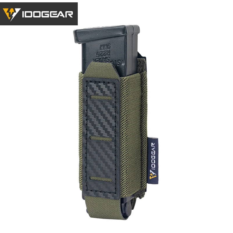 IDOGEAR-Tactical-Mag-Pouch-9mm-Single-Mag-Carrier-Carbon-fiber-MOLLE ...