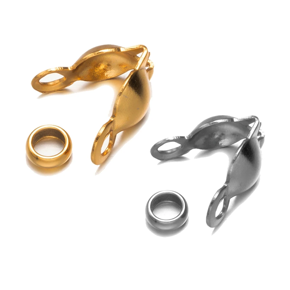 50pcs-Stainless-Steel-Crimp-Bead-Tips-Knot-Covers-Clamshell-Fold-Over ...