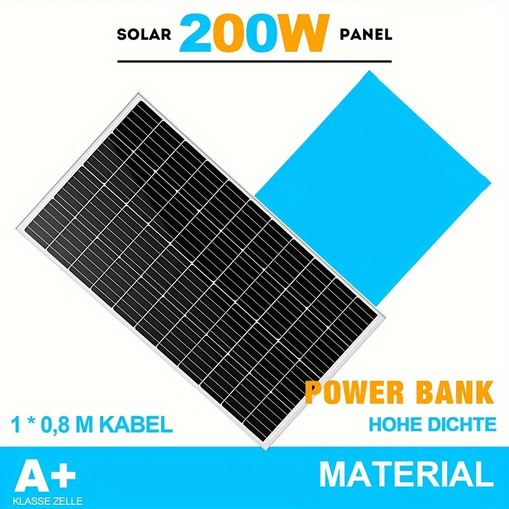 200W single crystal high-power solar panels are suitable for off grid ...