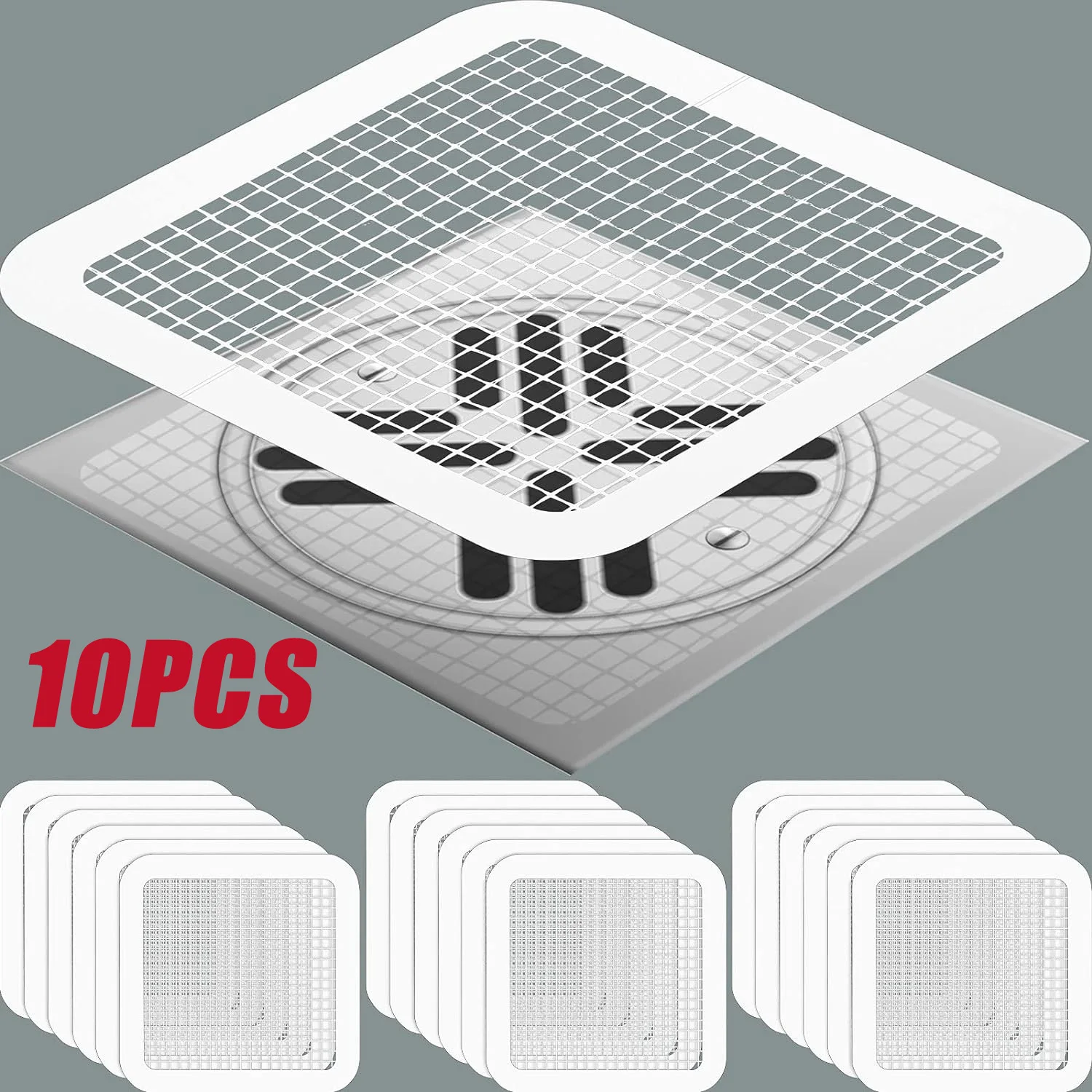 Anti-Blocking-Filter-Screen-Disposable-Floor-Drain-Sticker-Hair-Catcher ...