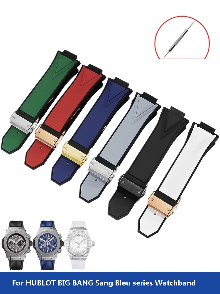 Watchband-for-HUBLOT-BIG-BANG-Sang-Bleu-Series-Silicone-Men-s-Watch ...