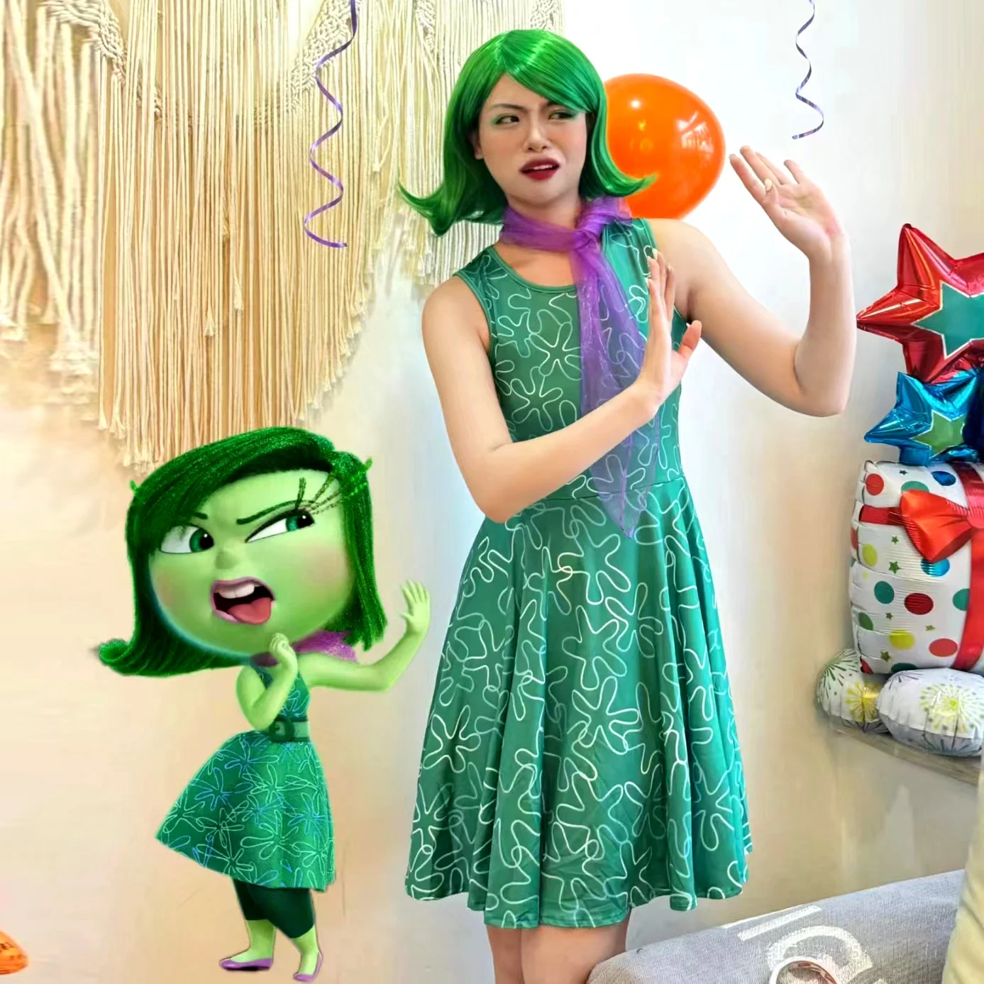 Inside-Out-2-Disgust-Joy-Cosplay-Costume-Women-Dress-Uniform-Suit ...