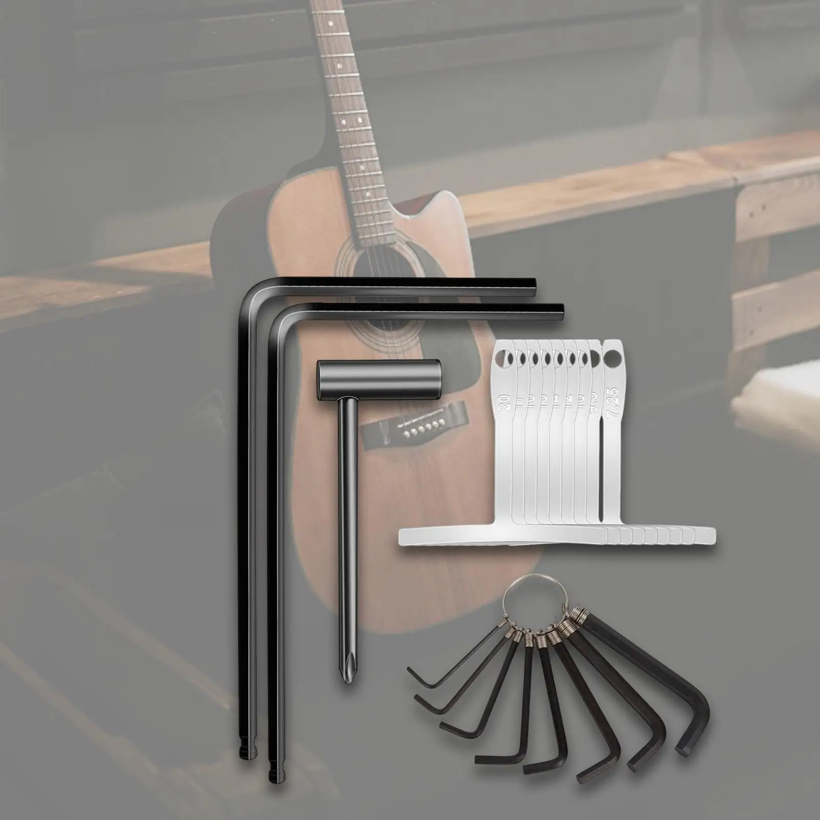 20-Pieces-Guitar-Rod-Wrench-Set-Radius-Gauge-for-Guitar-Guitar-Setup ...