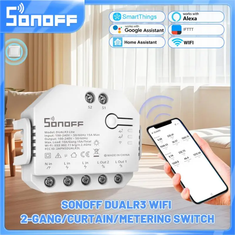 Sonoff Dual-r3 Lite Mini 2-gang 2 Way Control Wifi Smart Switch ...